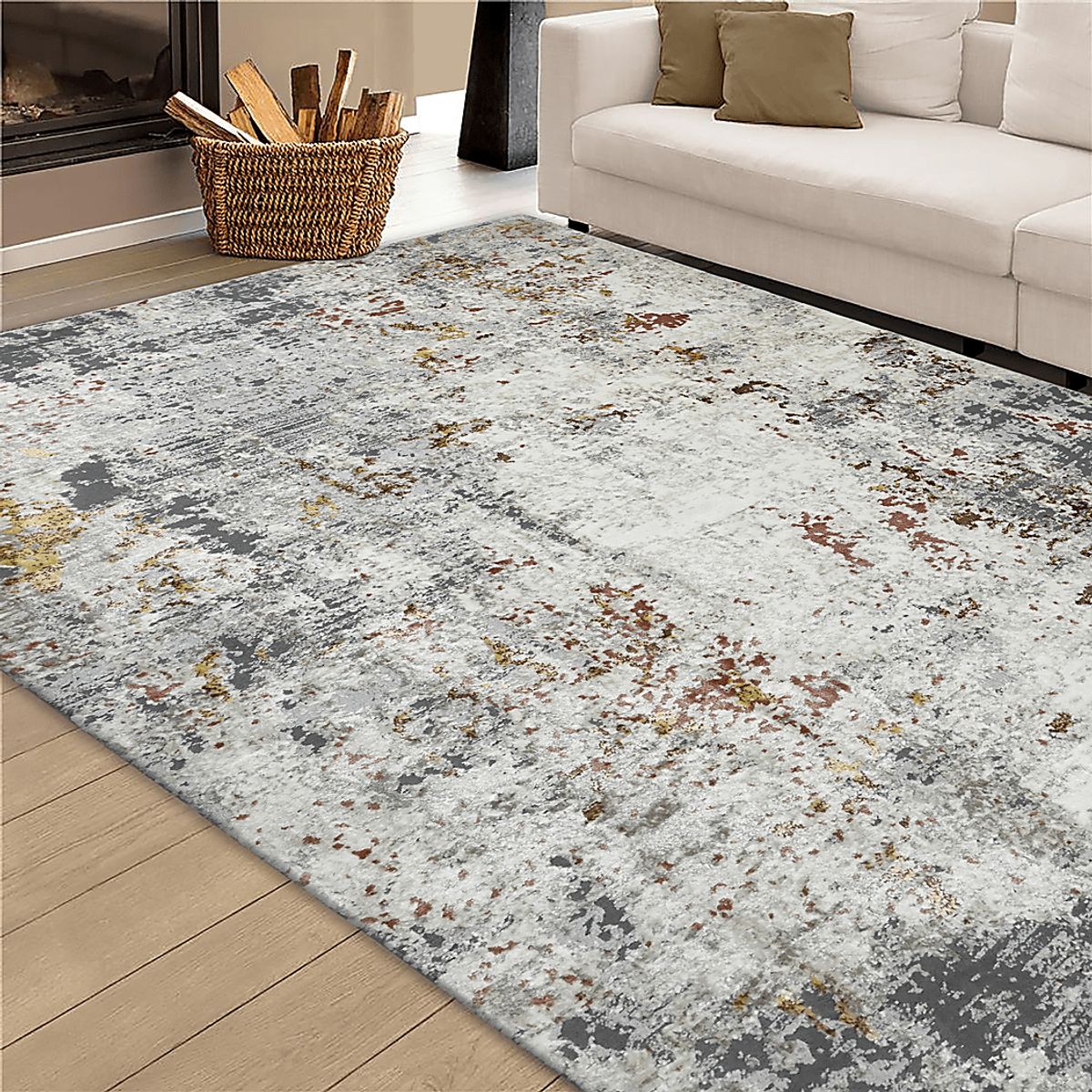 Kyish Gray,Ivory Beige,Gray Rugs | Rooms to Go