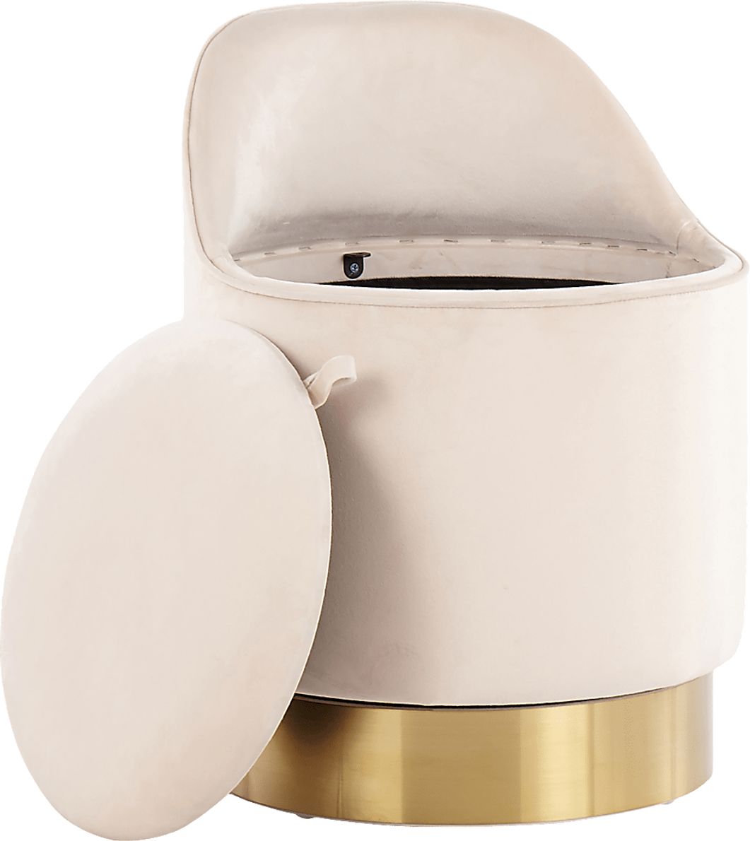 Kylman Cream Vanity Stool - Rooms To Go