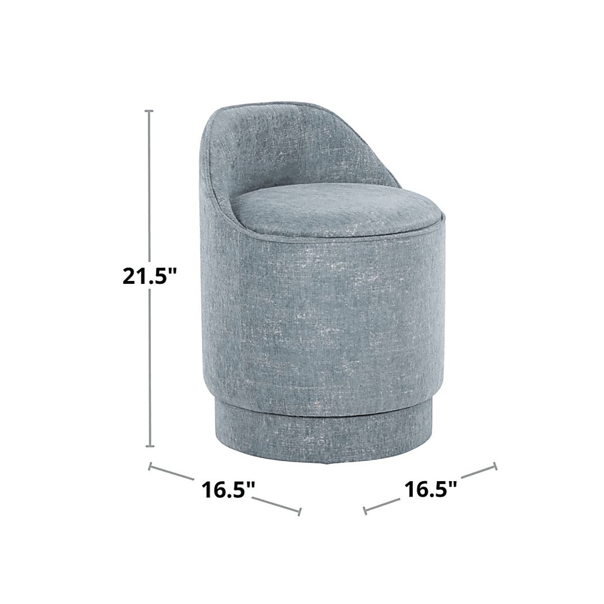 Kylman II Blue Colors Polyester Fabric Vanity Stool | Rooms to Go