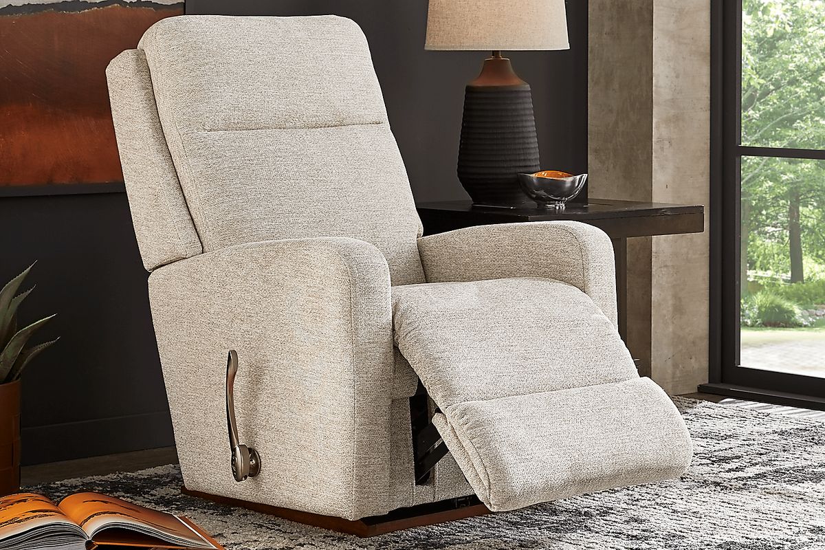 La-Z-Boy Finley I Oyster Beige Nylon,Polyester Fabric Rocker Recliner ...