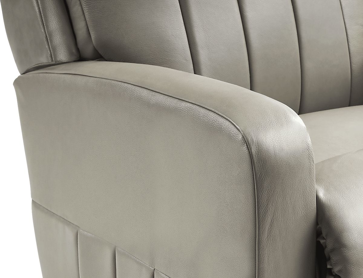 La-Z-Boy Finley II Gray Leather Rocker Recliner | Rooms to Go