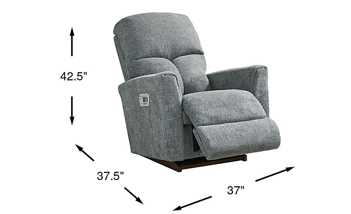 La-Z-Boy Hawthorn III Blue Woven Dual Power Rocker Recliner | Rooms to Go