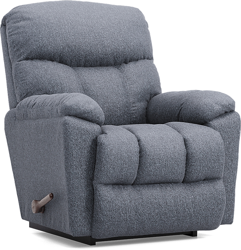 La-Z-Boy Morrison I Slate Blue Polyester Fabric Rocker Recliner | Rooms ...