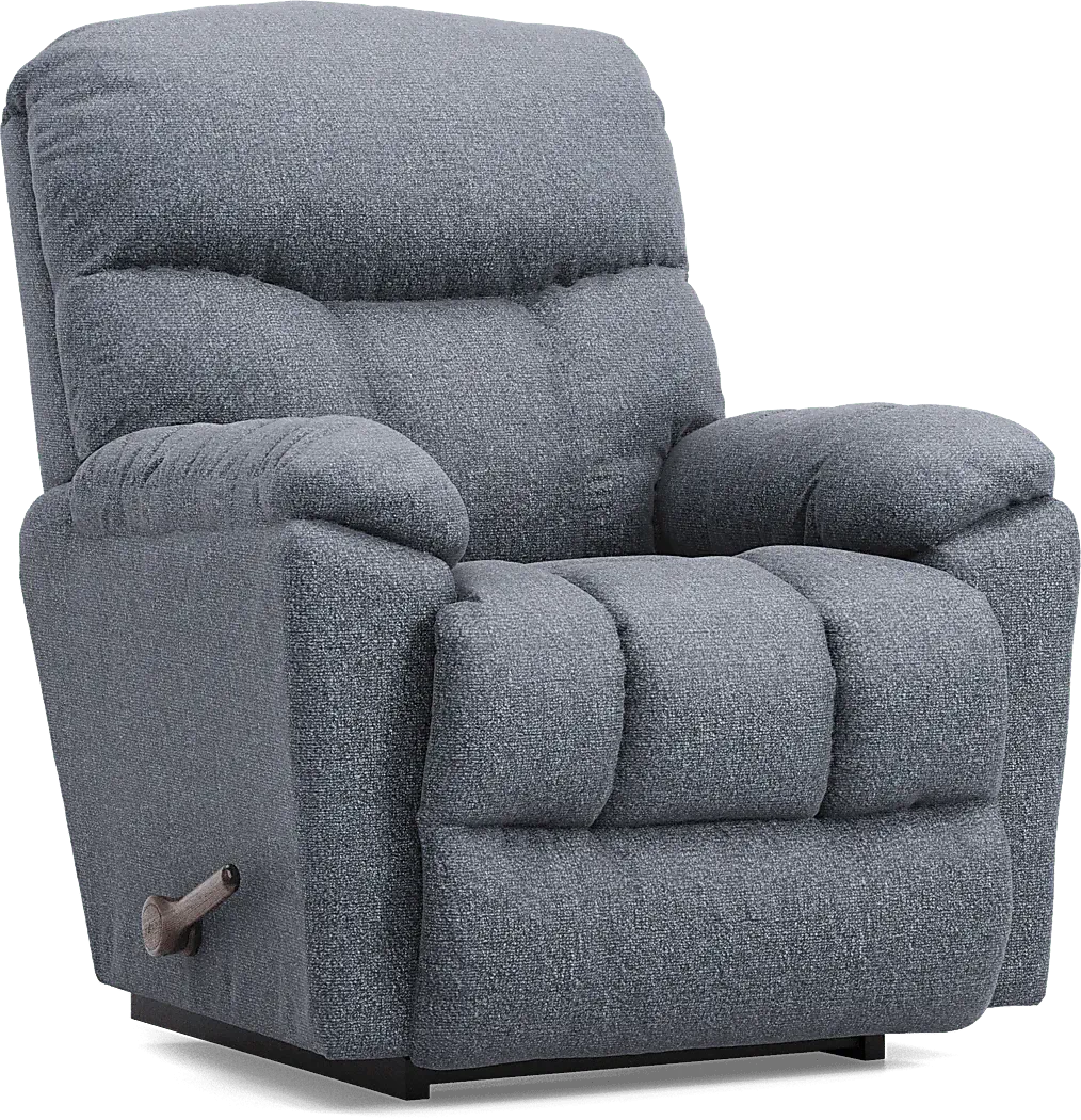 La-Z-Boy Morrison I Slate Blue Polyester Fabric Rocker Recliner | Rooms ...