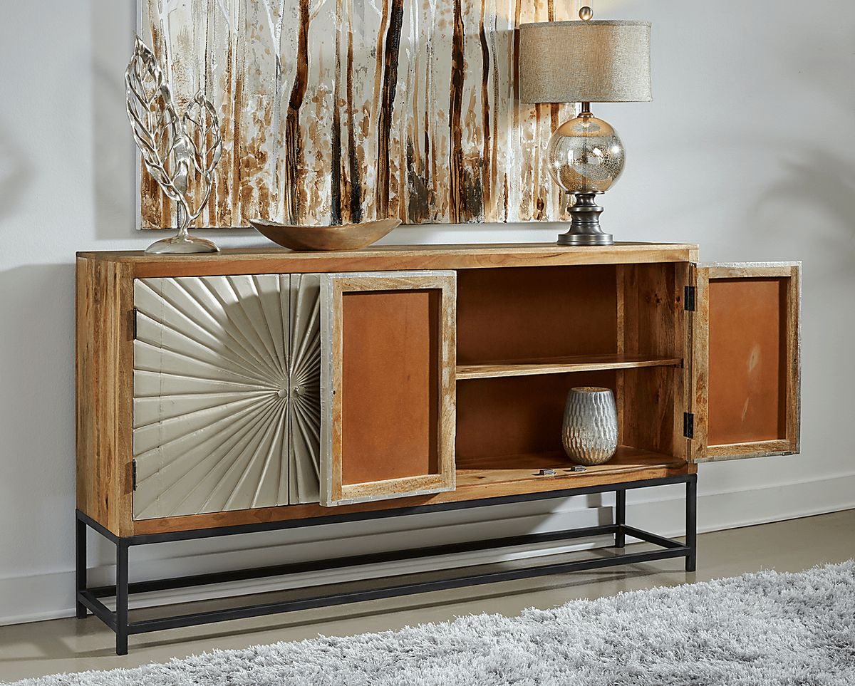 Laderna Brown Dark Wood Credenza | Rooms to Go