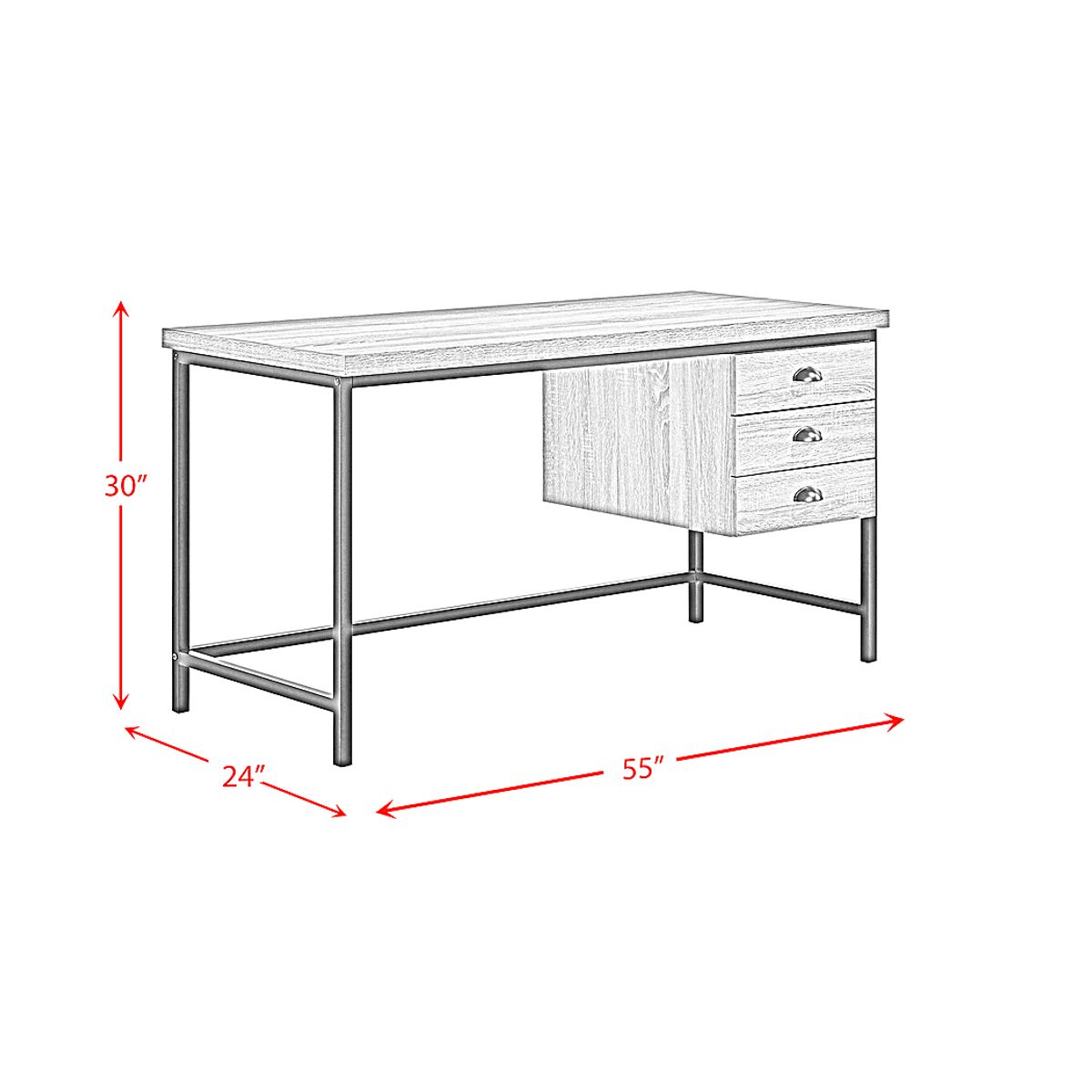 Ladoga Light Gray Desk | Rooms to Go