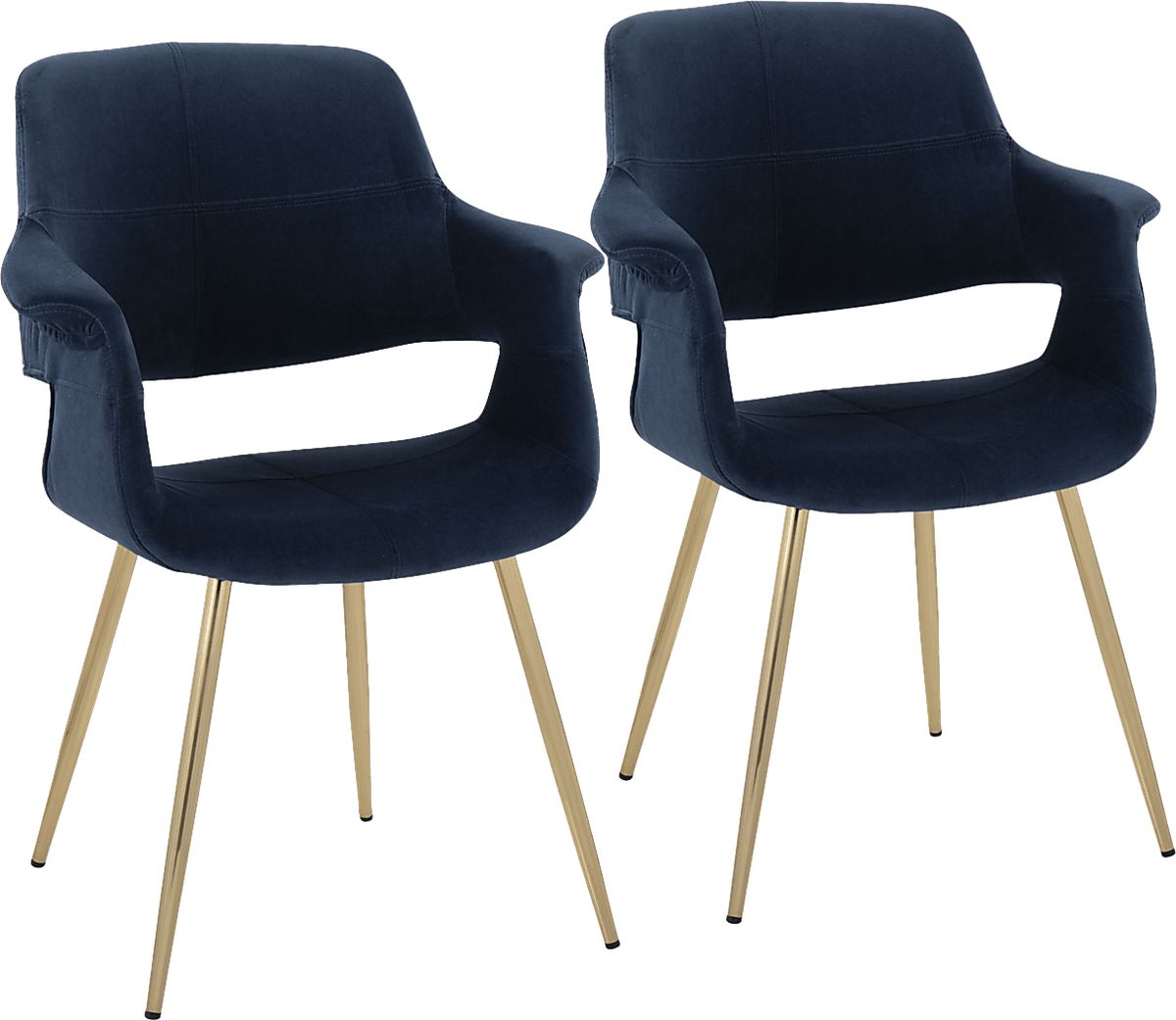 Lafanette I Blue Colors Velvet Plush Arm Chair, Set Of 2 | Rooms to Go