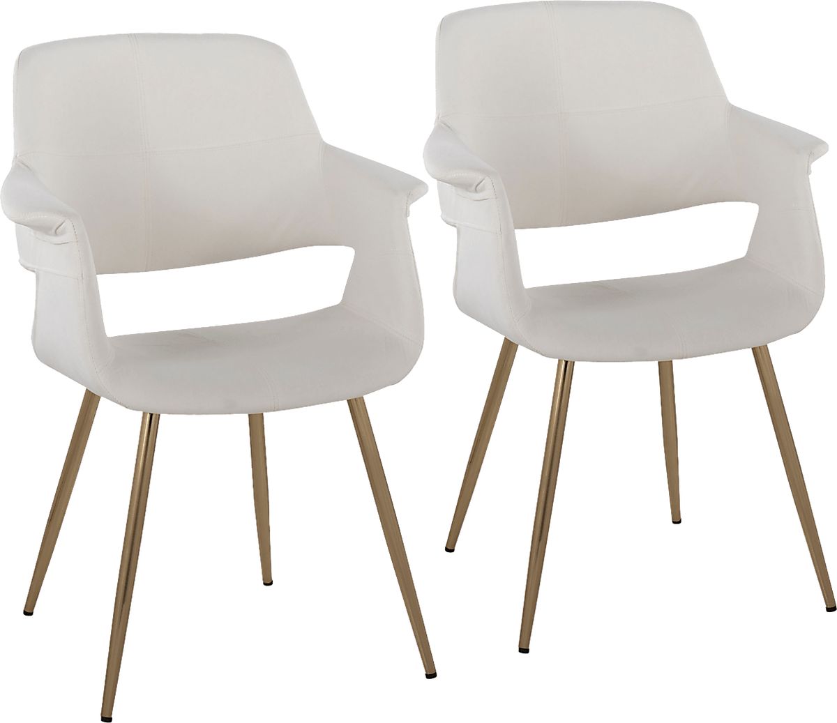 Lafanette I Cream Colors,Light Wood,White Velvet Plush Arm Chair, Set ...