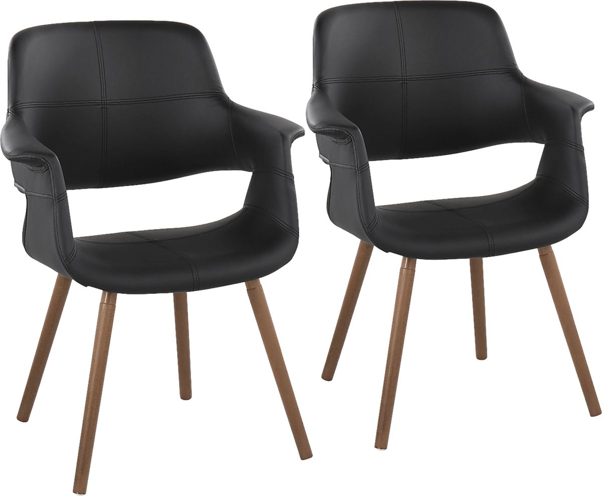 Lafanette IV Black Black,Colors Polyurethane Fabric Arm Chair, Set Of 2 ...