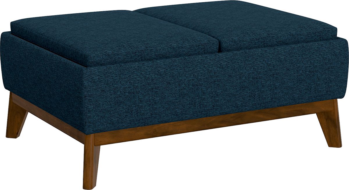 Laffitte Blue Ottoman | Rooms to Go