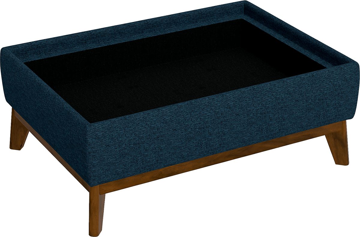Laffitte Blue Ottoman | Rooms to Go