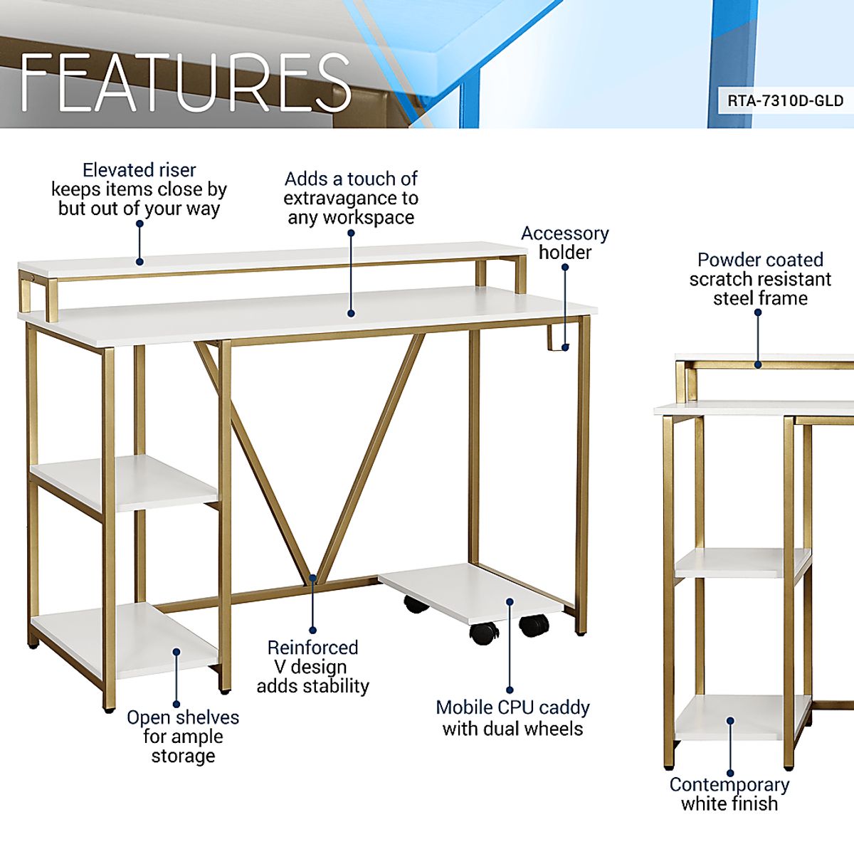 Lagadi Gold Yellow Desk | Rooms to Go
