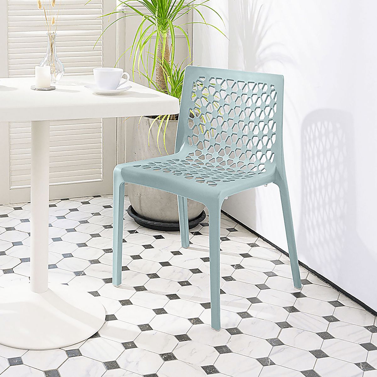 Lagoon Milan Light Blue Colors Outdoor Side Chair | Rooms to Go