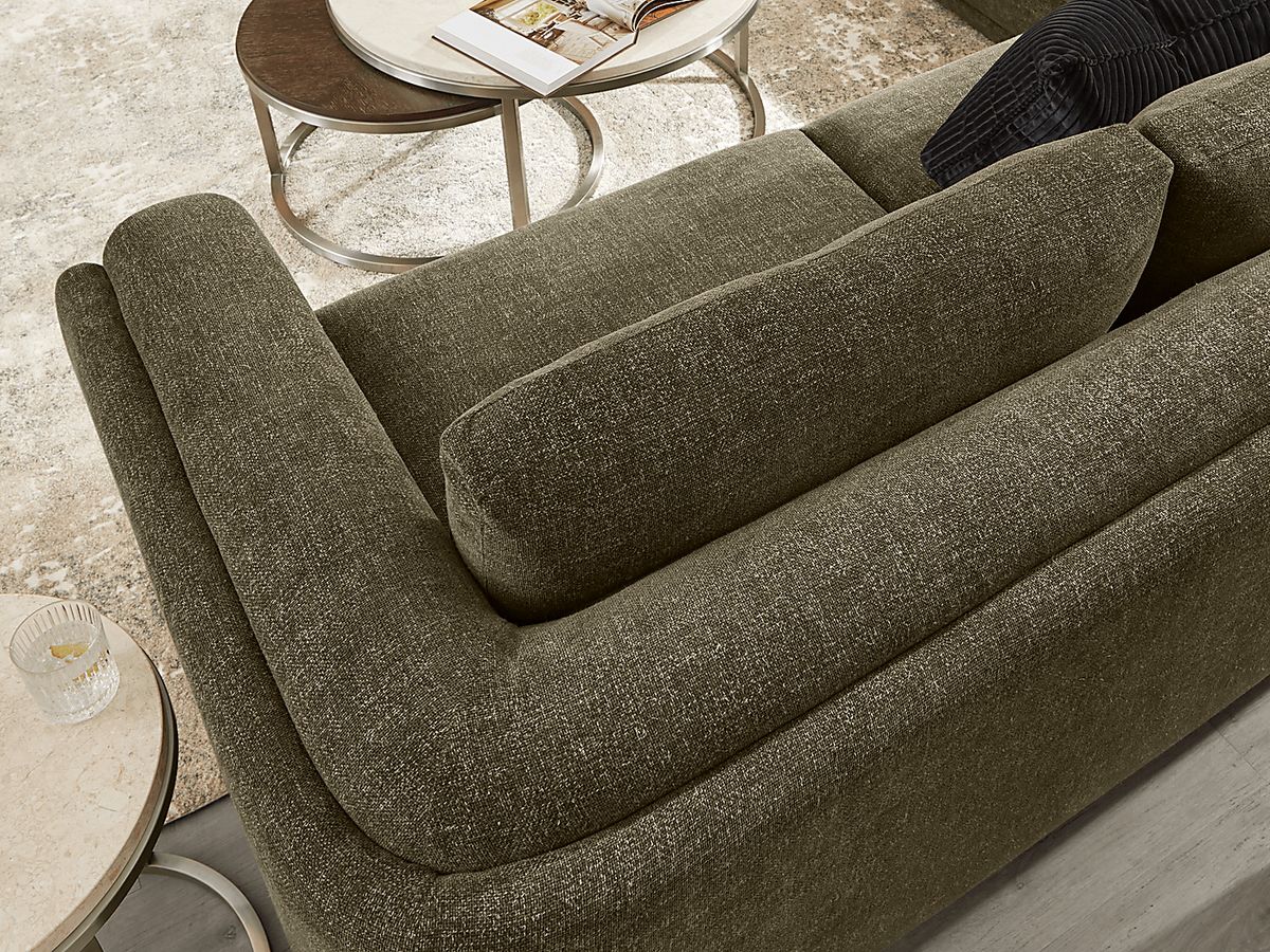 Cindy Crawford Laguna Hills 5 Pc Olive Green Chenille Fabric Living ...