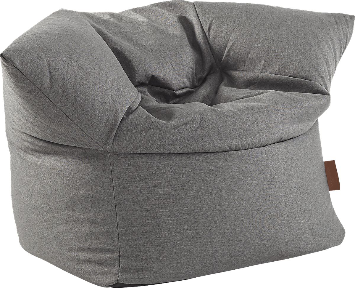 Lainey Gray Canvas Textured Bean Bag Chair | Rooms to Go