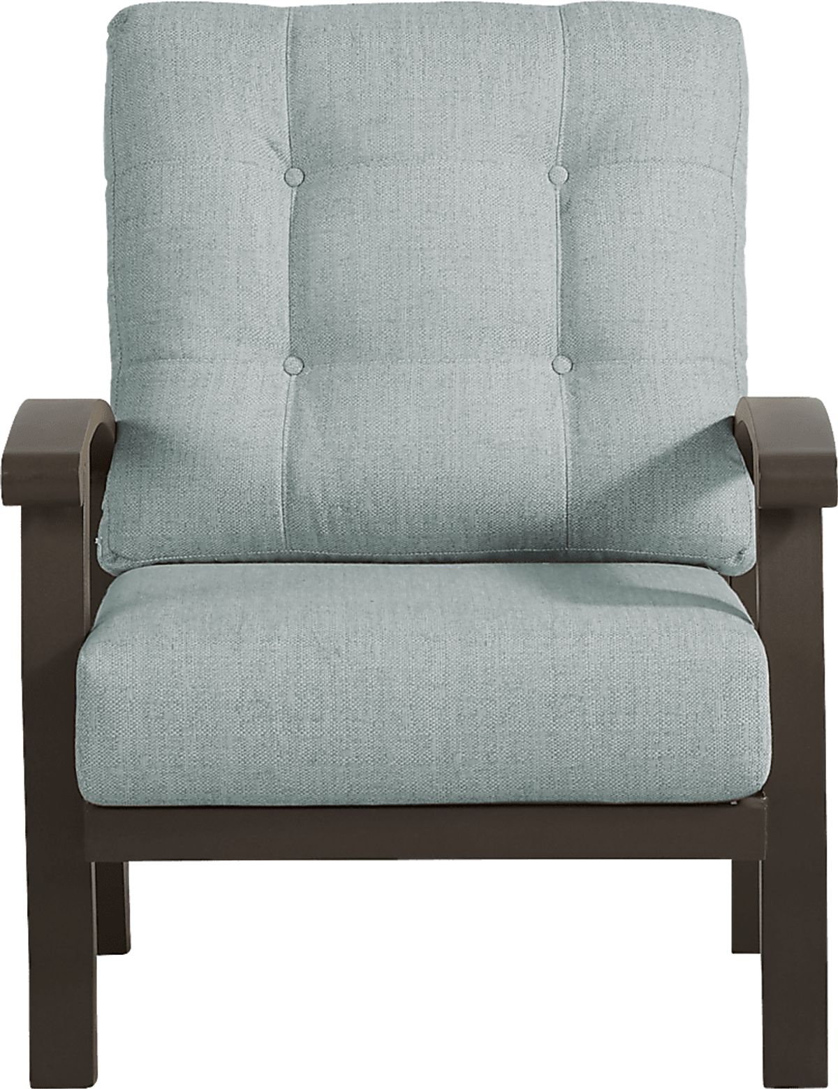 Lake Breeze Bronze Metal Mist Blue Aluminum Outdoor Club Chair | Rooms ...