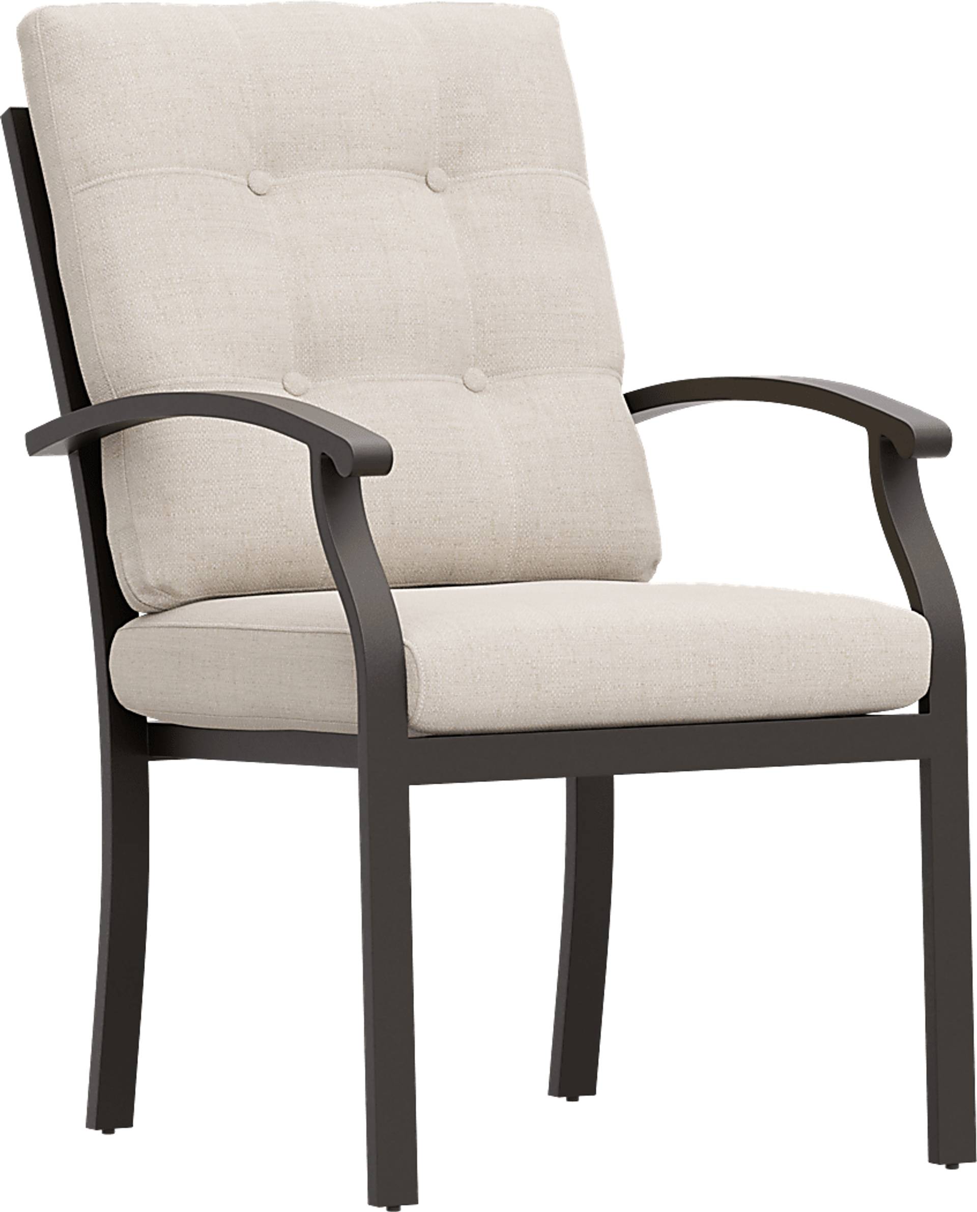 Lake Breeze 7 Pc Bronze Metal Parchment Beige Aluminum Outdoor Dining ...