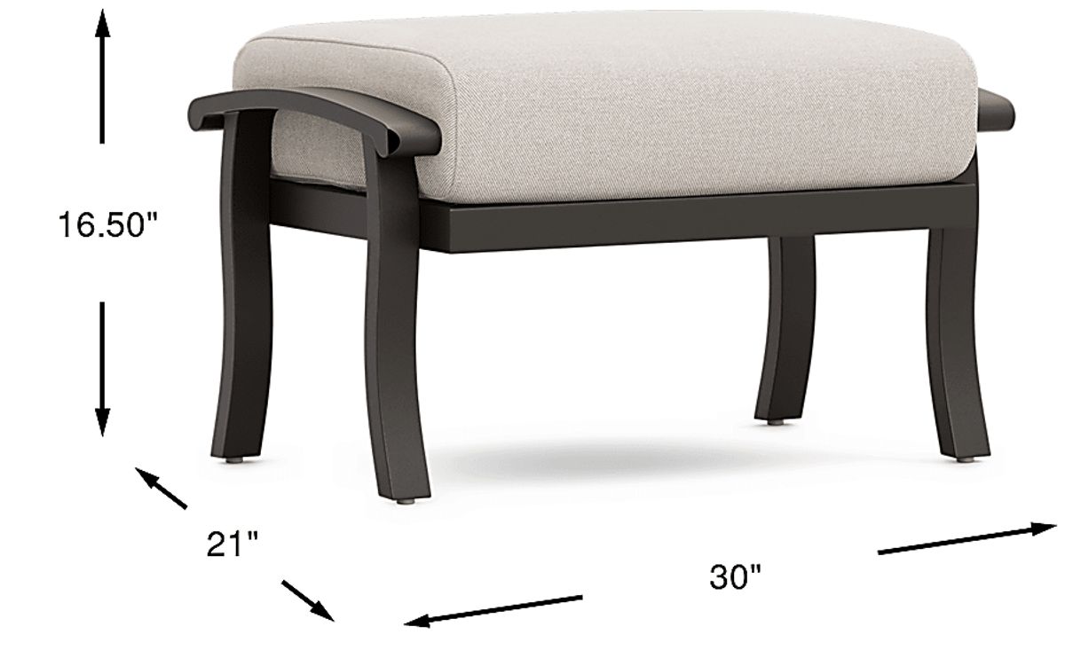 Lake Breeze Bronze Metal Desert Yellow Aluminum Outdoor Ottoman | Rooms ...