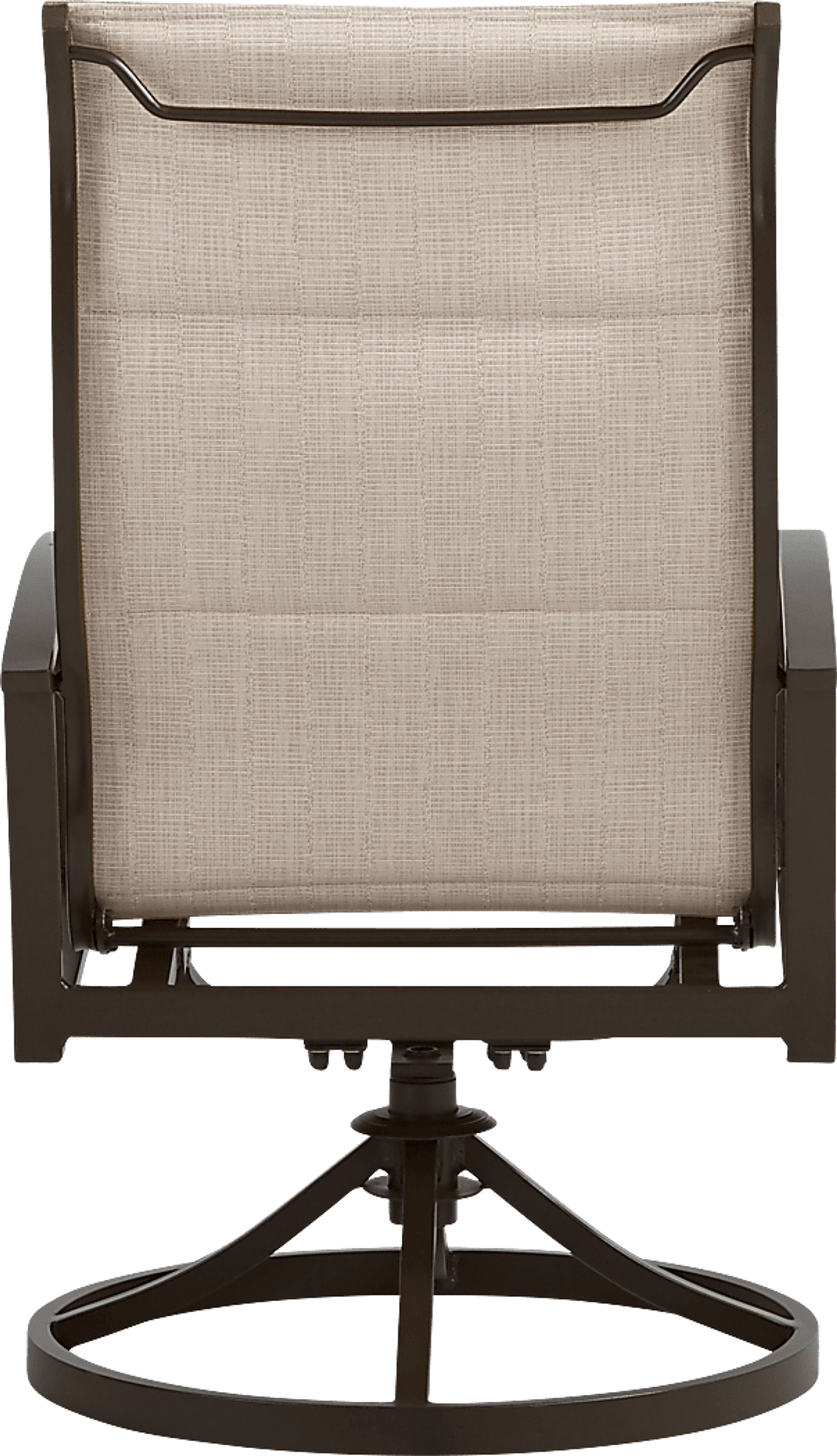 Lake Breeze Bronze Metal Tan Beige,Brown Aluminum Outdoor Swivel Dining ...