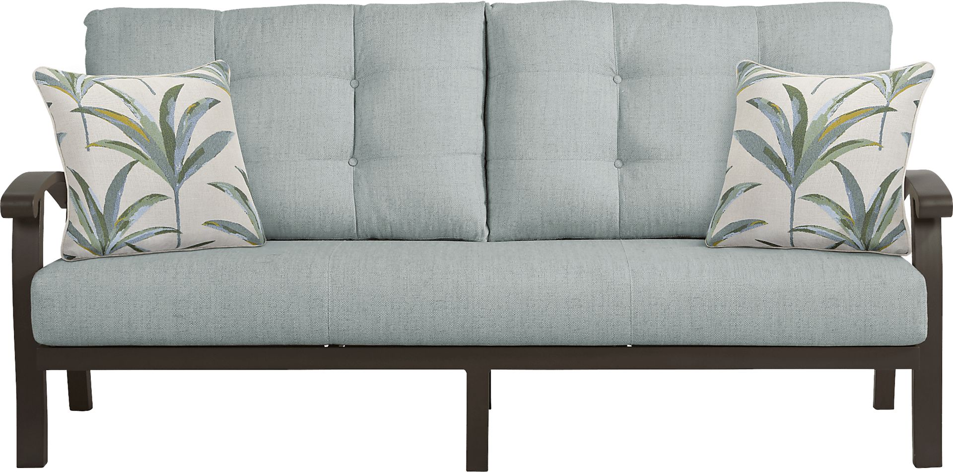 Lake Breeze Bronze Metal Mist Blue Aluminum Outdoor Sofa | Rooms to Go