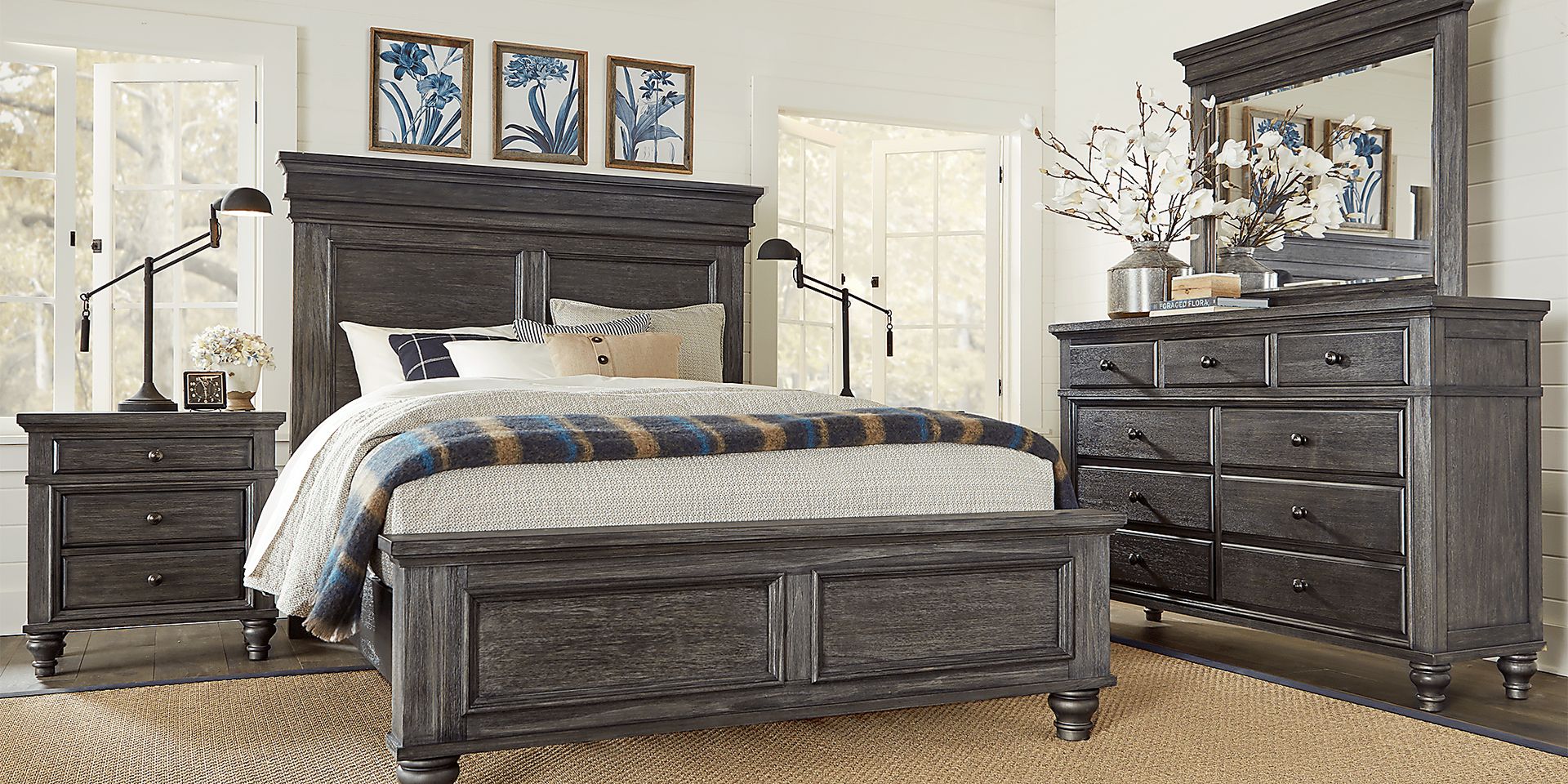 Lake Town Gray 3 Pc King Panel Bed | Rooms to Go