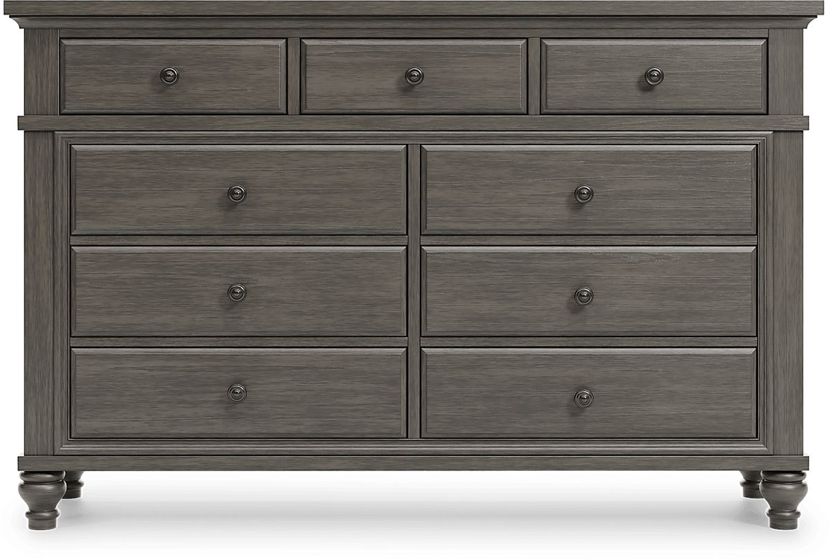 Lake Town 5 Pc Gray Queen Bedroom Set With Dresser Mirror 3 Pc Queen Storage Bed Rooms to Go