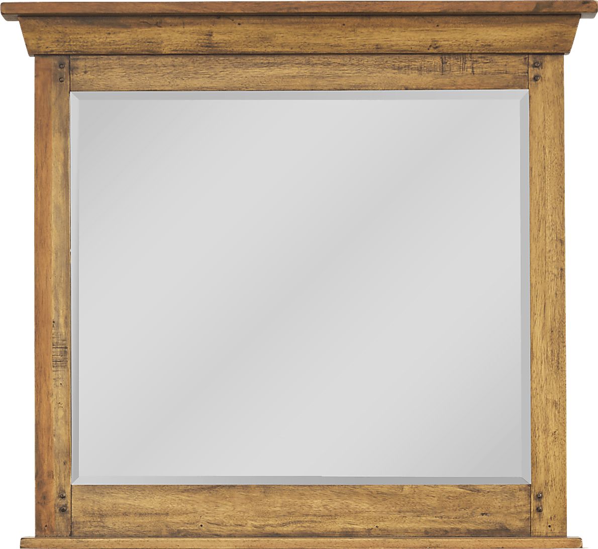 Lake View Brown Dark Wood Mirror - Rooms To Go