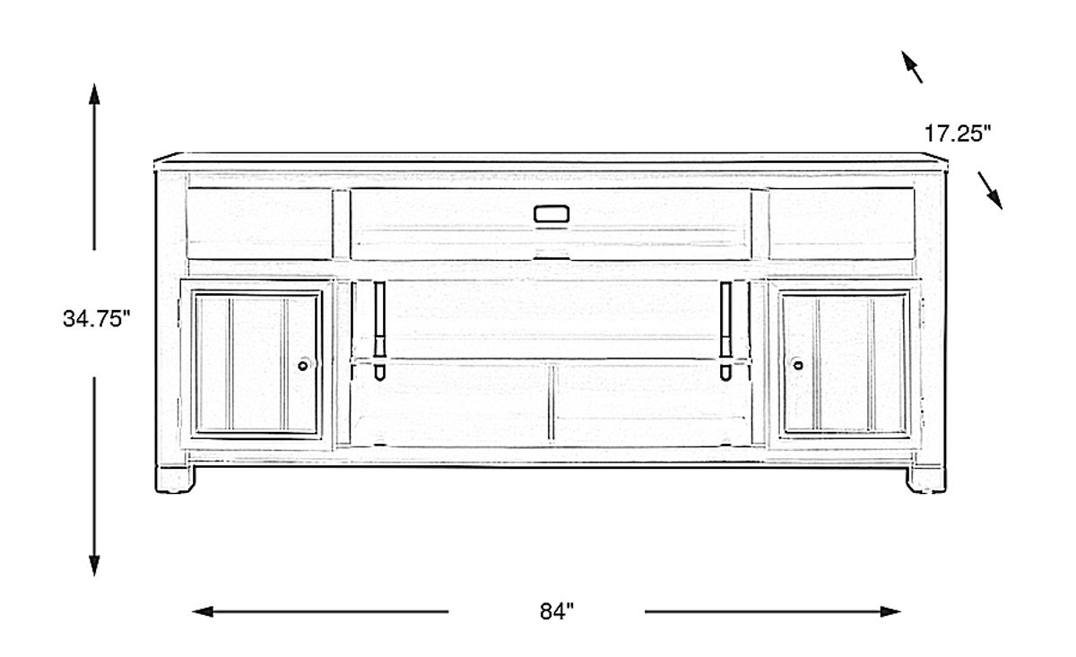 Lakeside Cottage Gray 84 in. Console | Rooms to Go