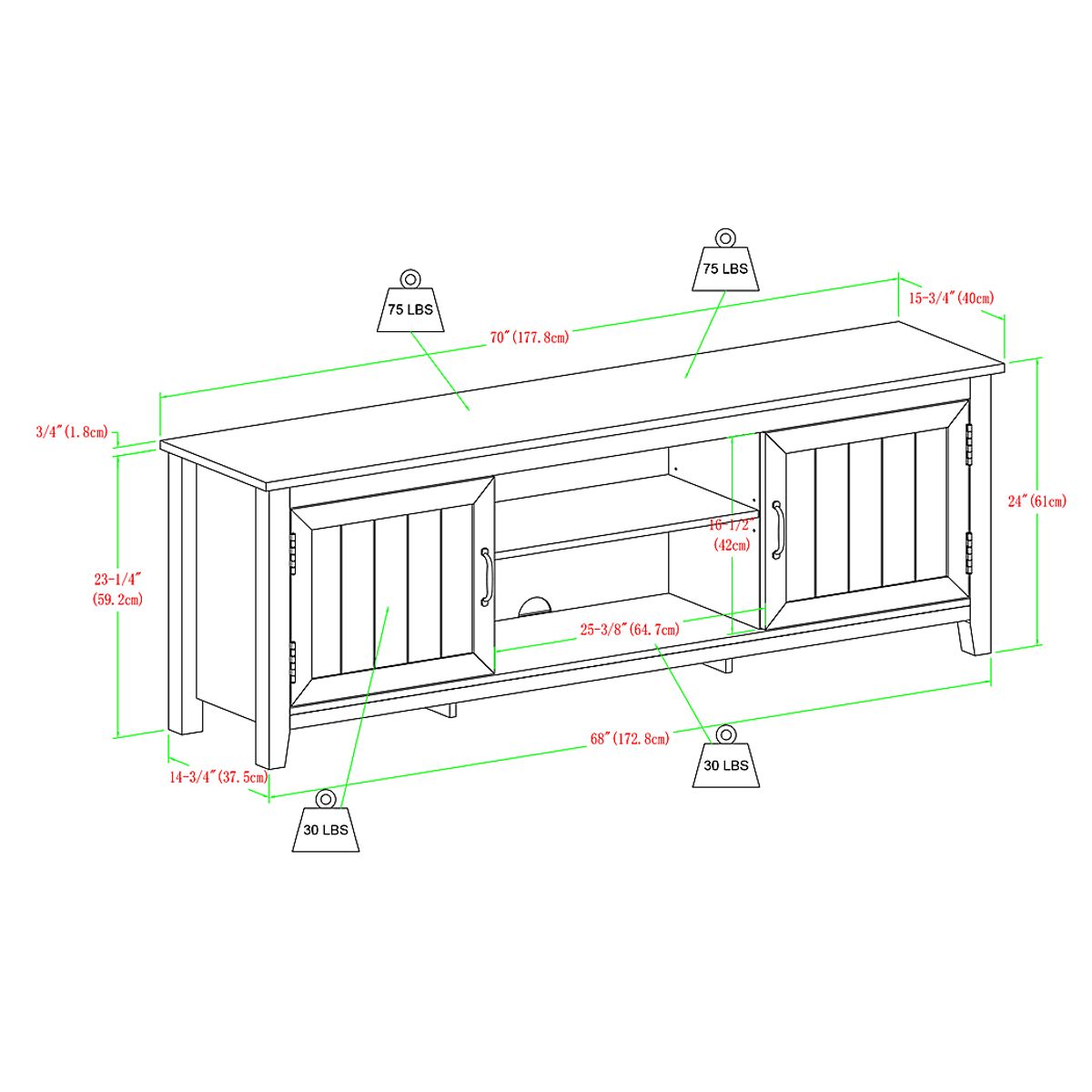 Lambdin Stone Colors 70 in. Console | Rooms to Go