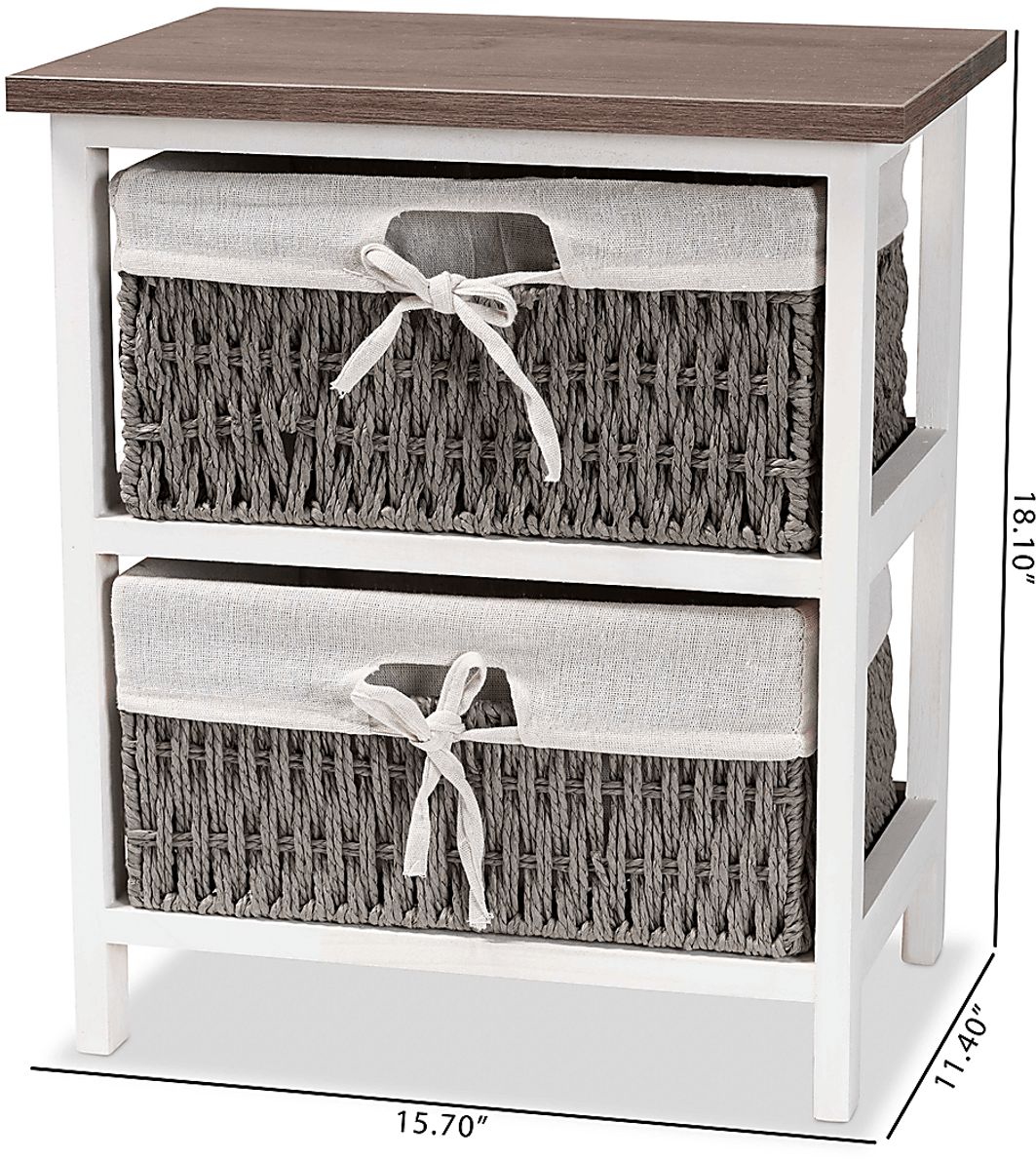 Lancashire White 2 Basket Storage Unit - Rooms To Go