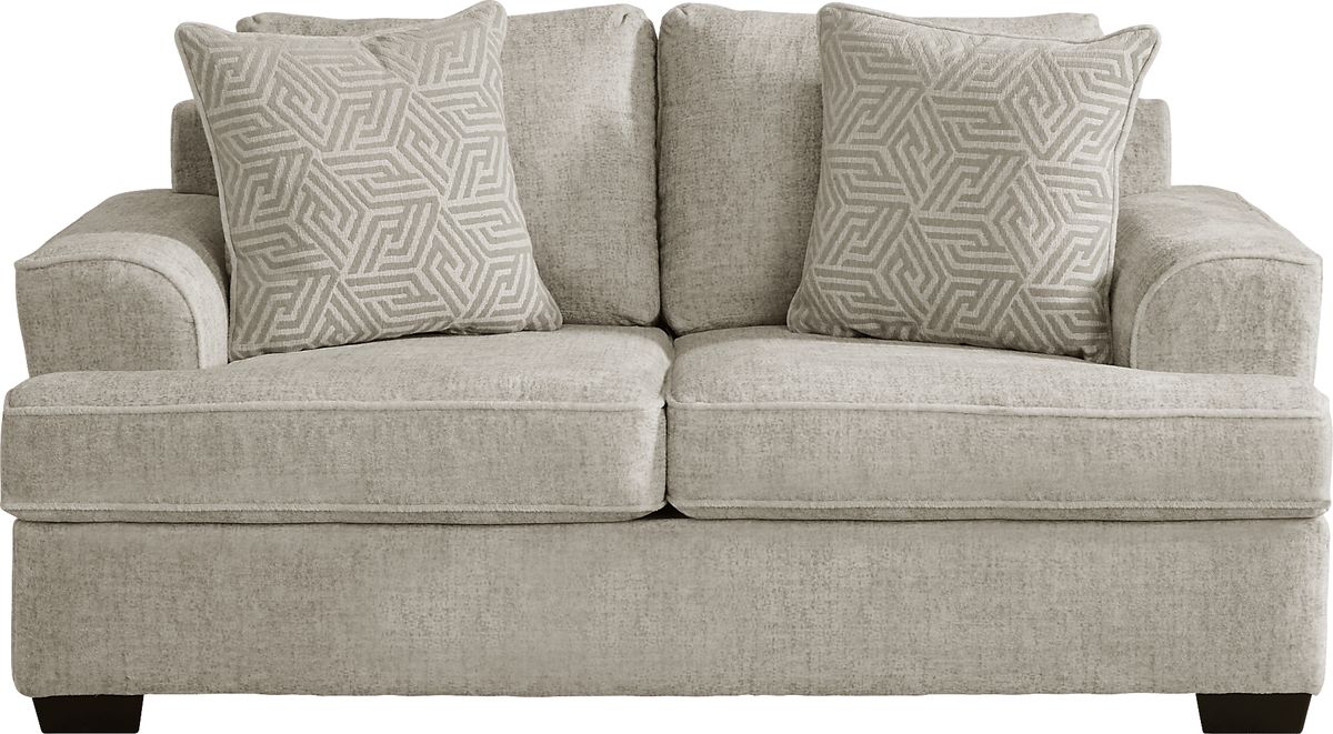 Landon Hills Cream Beige Polyester Fabric Loveseat | Rooms to Go