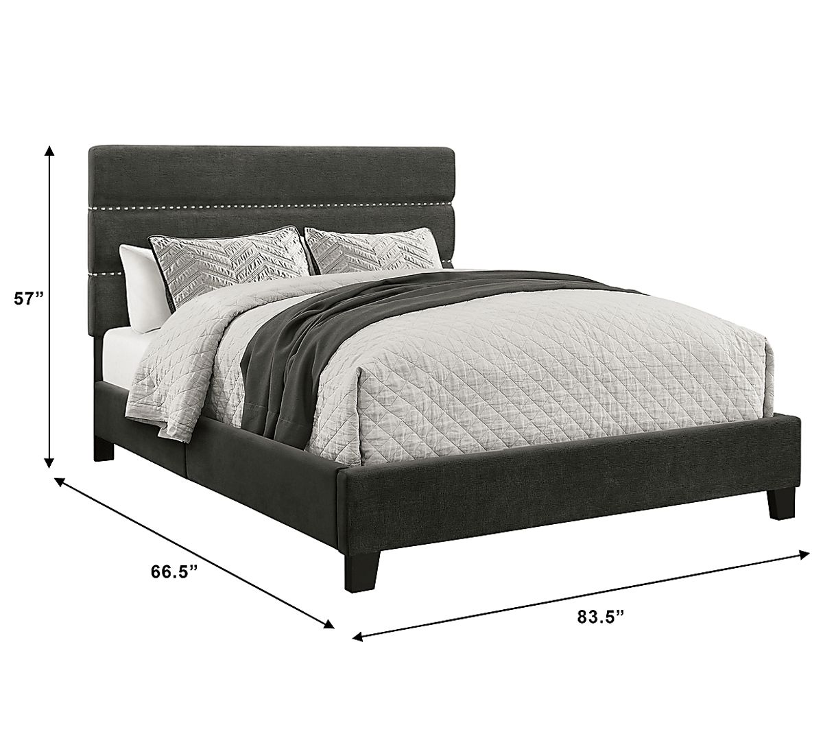 Landon Square Gray Queen Bed | Rooms to Go