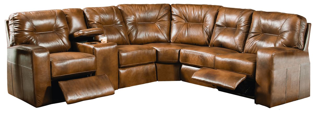 Lane Brown Leather 4 Pc Sectional | Rooms to Go