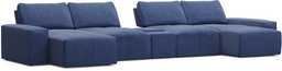Laney Blue Chenille Fabric 5 Pc With Double Chaise Sectional | Rooms to Go
