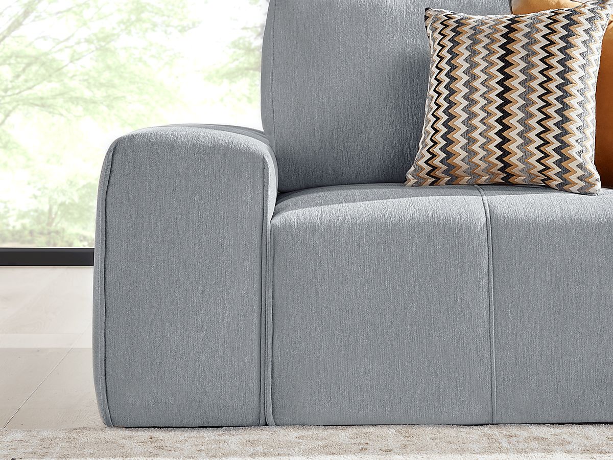 Laney Gray Polyester Fabric 3 Pc Right Chaise Sectional | Rooms to Go