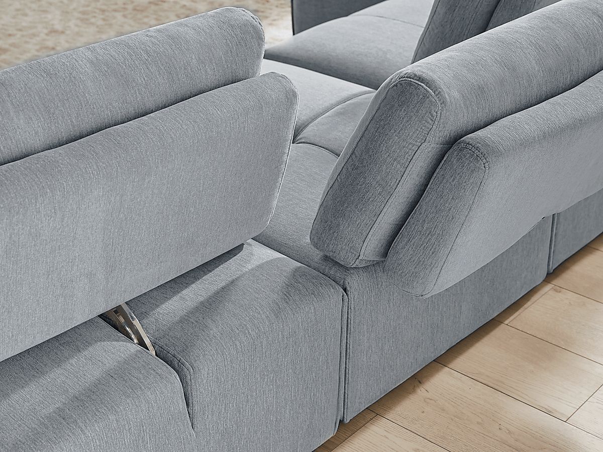 Laney Gray Polyester Fabric 6 Pc With Chaise Left Sectional | Rooms to Go