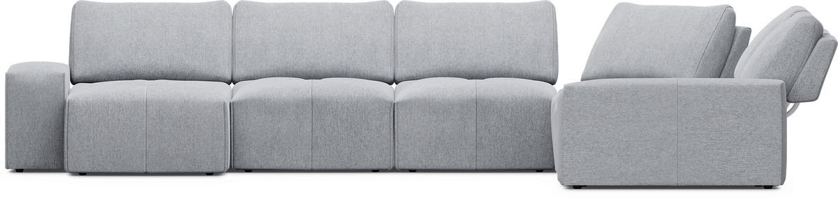 Laney Gray Polyester Fabric 7 Pc With Chaise Left Sectional | Rooms to Go