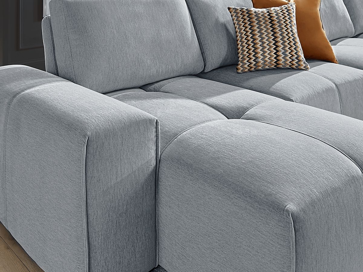 Laney Gray Polyester Fabric 7 Pc With Chaise Left Sectional | Rooms to Go