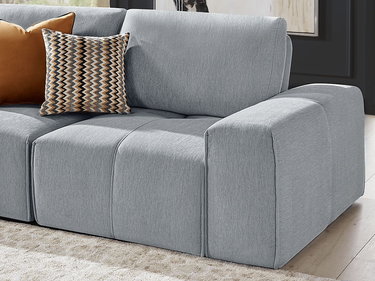 Laney Gray Polyester Fabric 7 Pc With Chaise Left Sectional | Rooms to Go