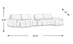 Laney Gray Chenille Fabric 5 Pc With Double Chaise Sectional | Rooms to Go