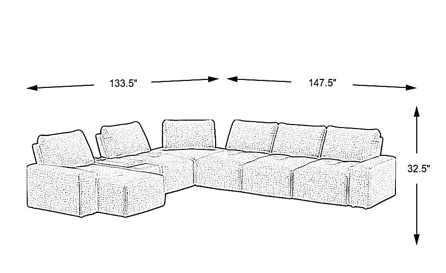 Laney park dark gray 7 pc sectional store