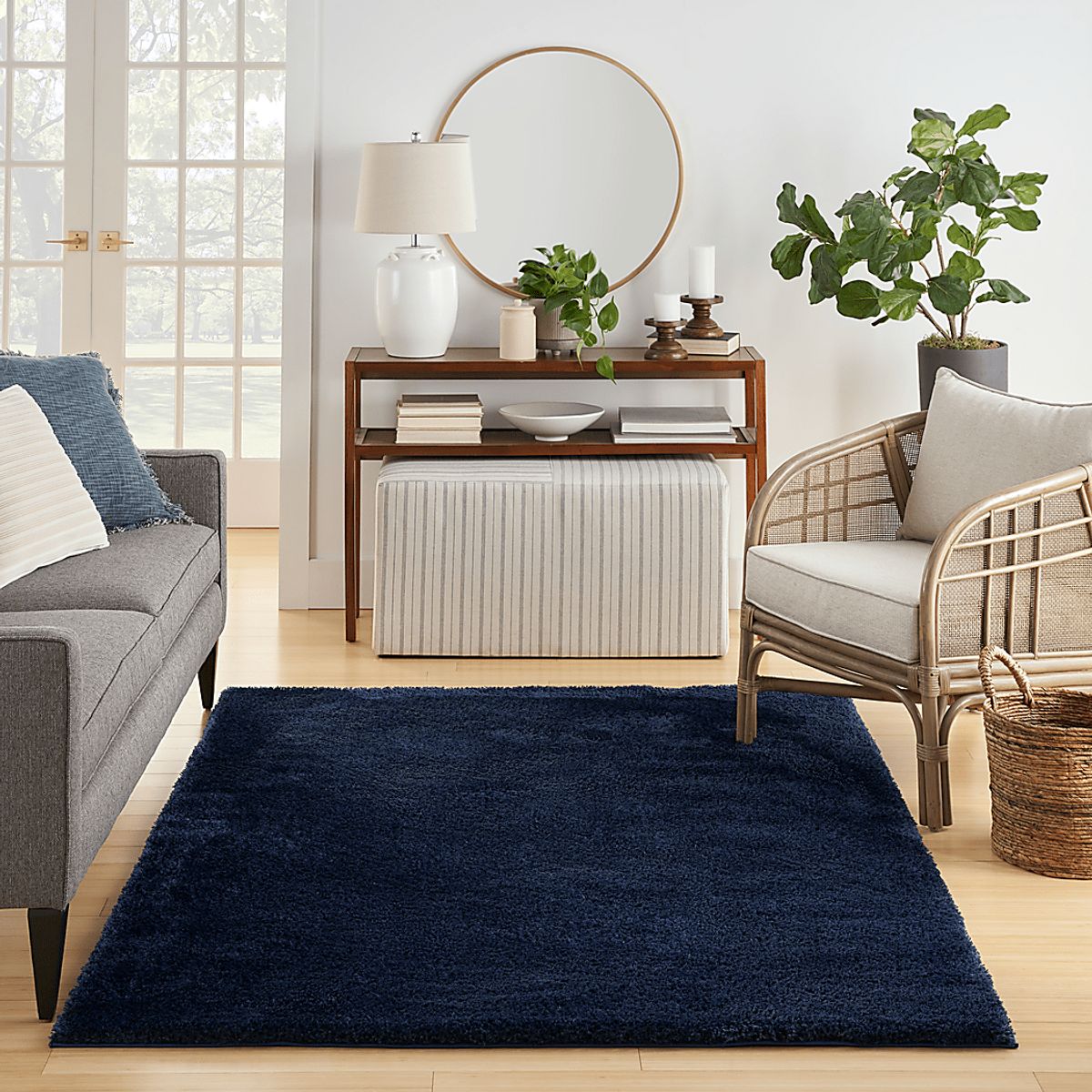 Lanstead Navy Blue Rug | Rooms to Go