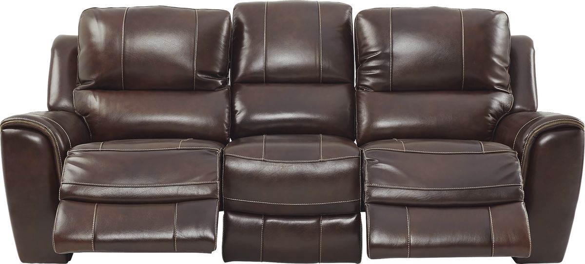 Lanzo Merlot Leather Non-Power Reclining Sofa | Rooms to Go
