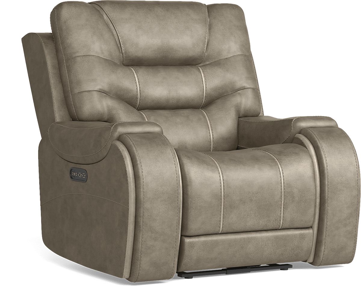 Laredo Springs Gray Microfiber Dual Power Recliner | Rooms to Go