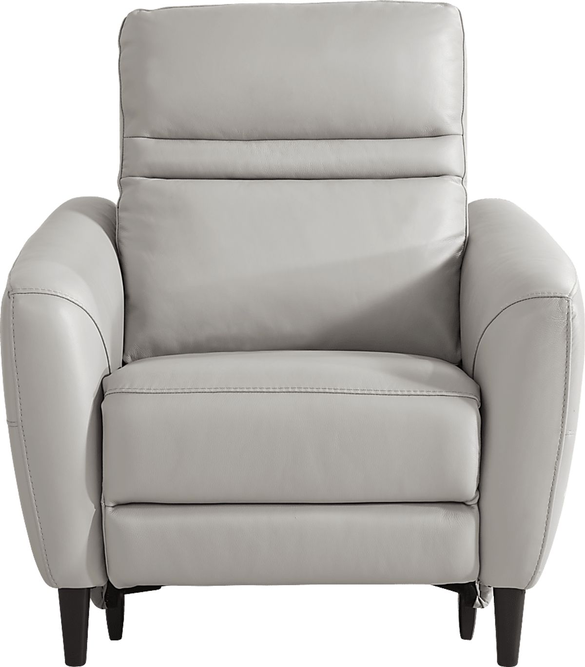 Larino Light Gray Leather Dual Power Recliner | Rooms to Go