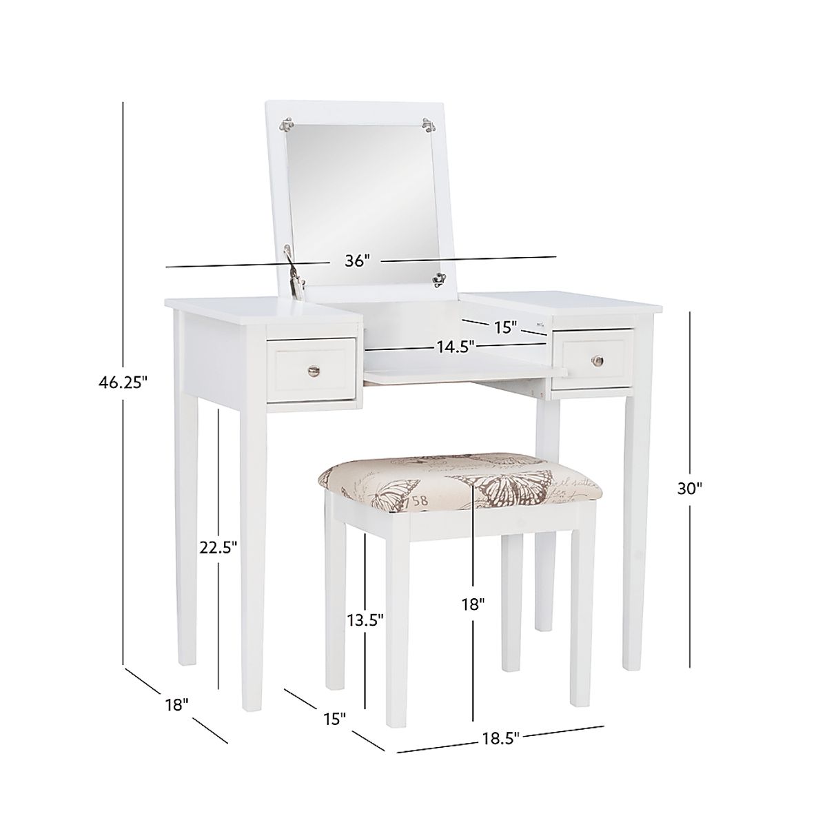 Larkbunting White Colors,White Vanity | Rooms to Go