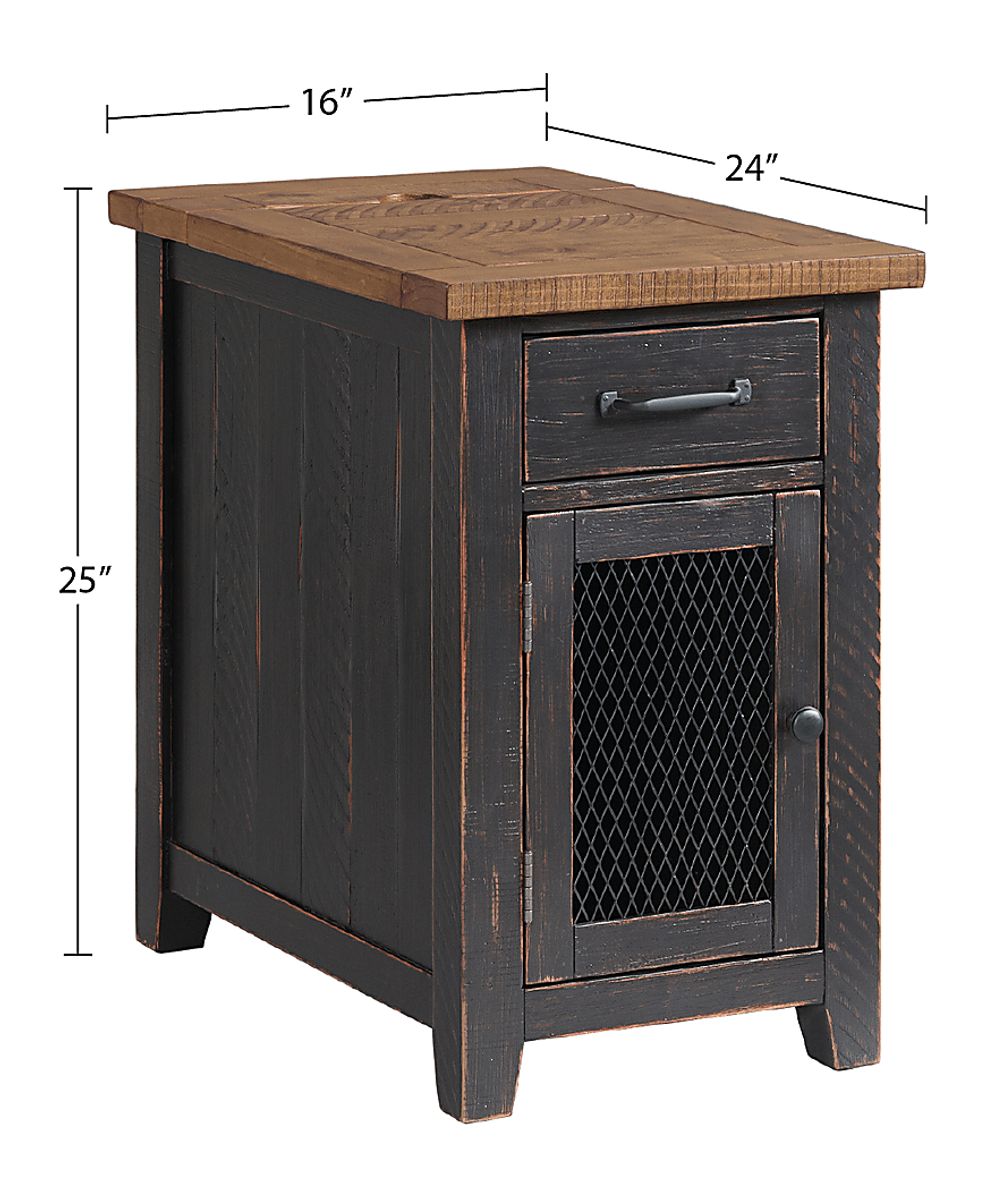 Larkhall Black Chairside Table - Rooms To Go