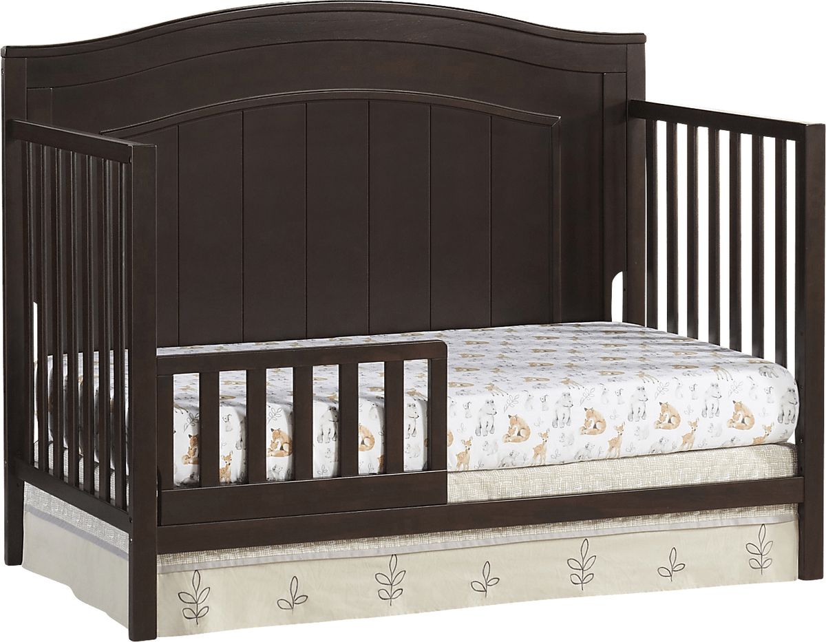 Larton Espresso Dark Wood Convertible Crib | Rooms to Go
