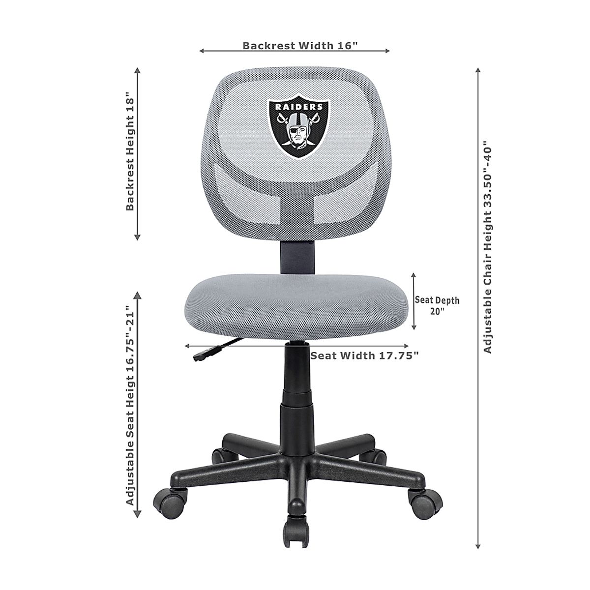 Nfl Desk And Chair Silver Gray | Rooms to Go