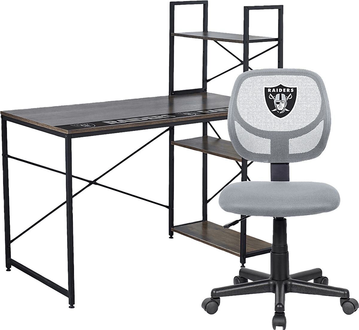 Nfl Desk And Chair Silver Gray | Rooms to Go